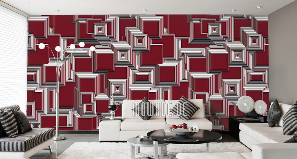 Tapeten rot - Design von Mowade® auf Vliestapete